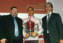 A.C. Lighting presents award to Lewis Hamilton - LSi Online